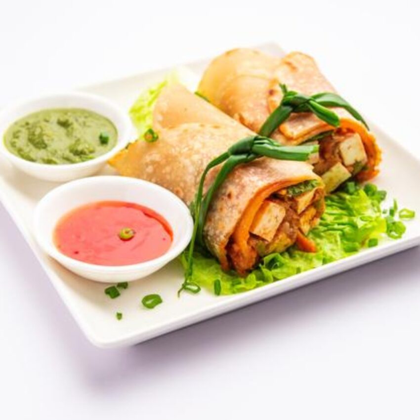 Pudina Paneer Tikka Roll - Door Ka Tandoor